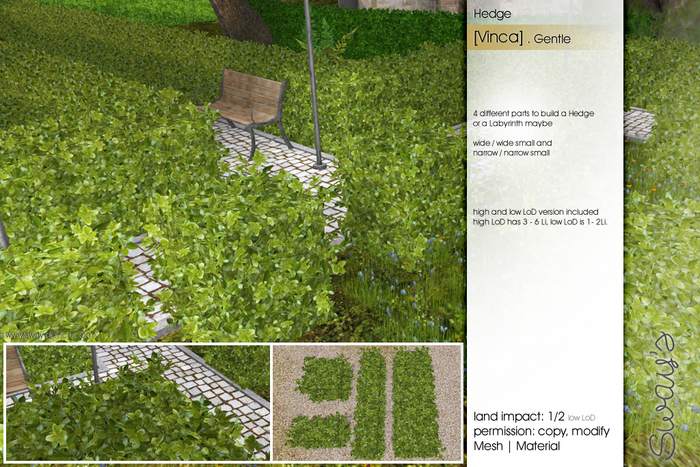 Second Life Marketplace - Sway's [Vinca] Hedge . Gentle